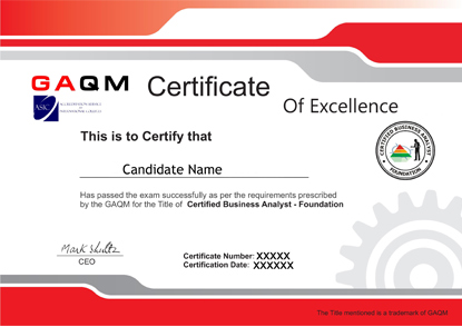 GAQM Business Analyst Professional Certifications | GAQM BA Certification